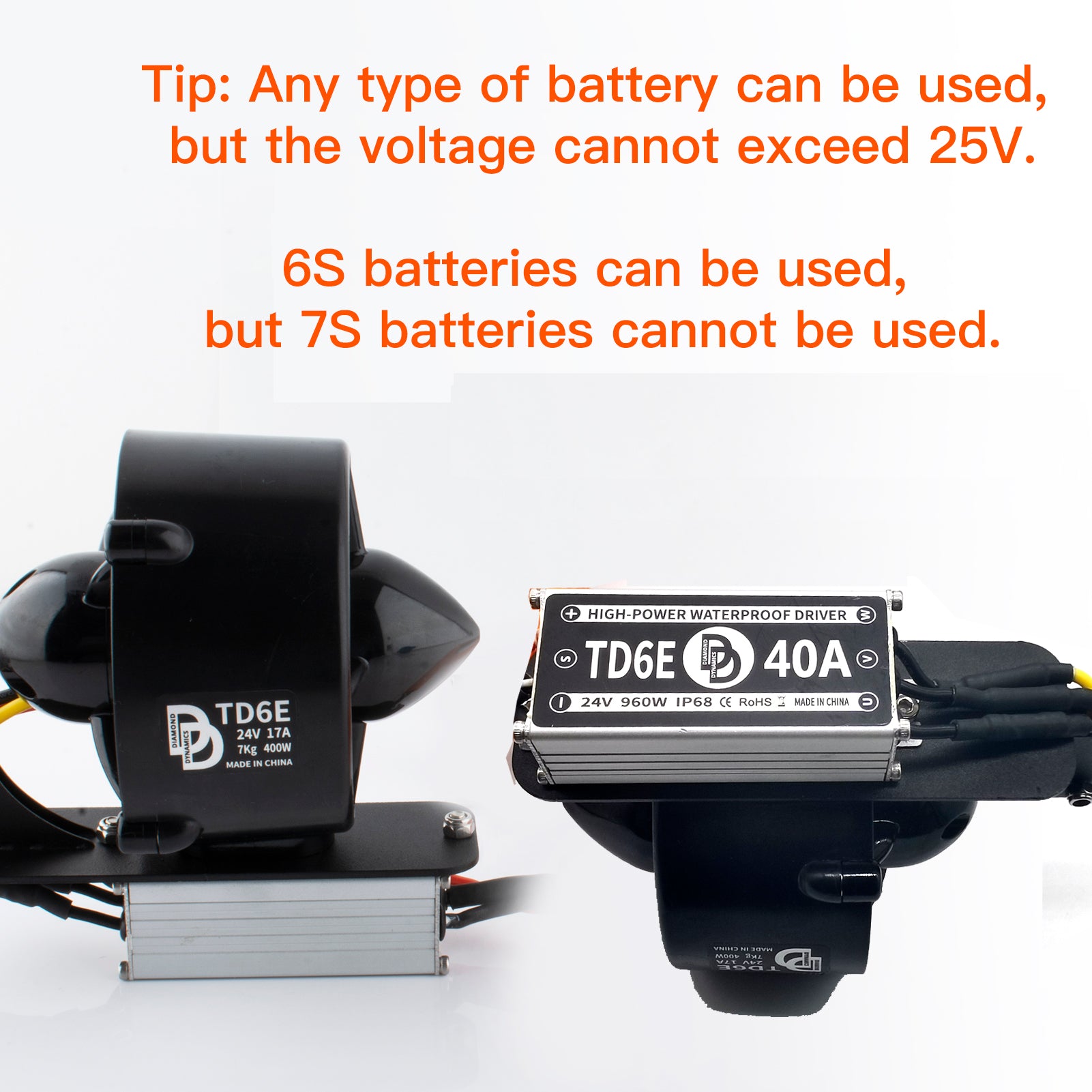 TD6E CW&CCW 24V 14kg 800W Underwater Thruster For Kayaks Fishing Boat ...