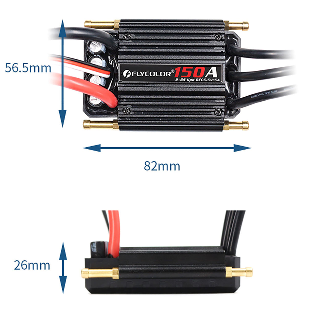 Flycolor Monster 150A ESC High Performance Waterproof ESC | 6S 5.5V/5A ...