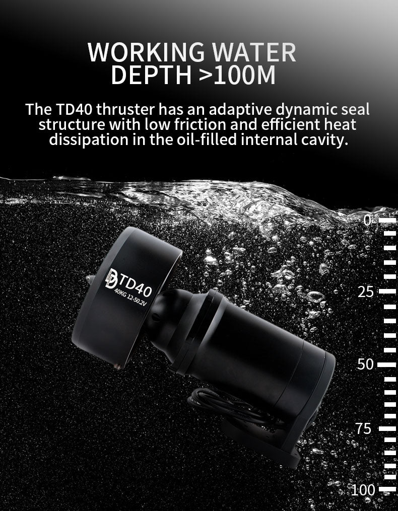 TD40 All Metal Underwater Thruster 50V 40kg | Hobbywater – HobbyWater